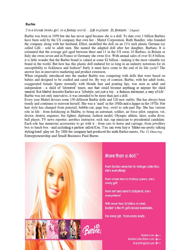 Case Study - Barbie | PDF | Barbie | Fashion