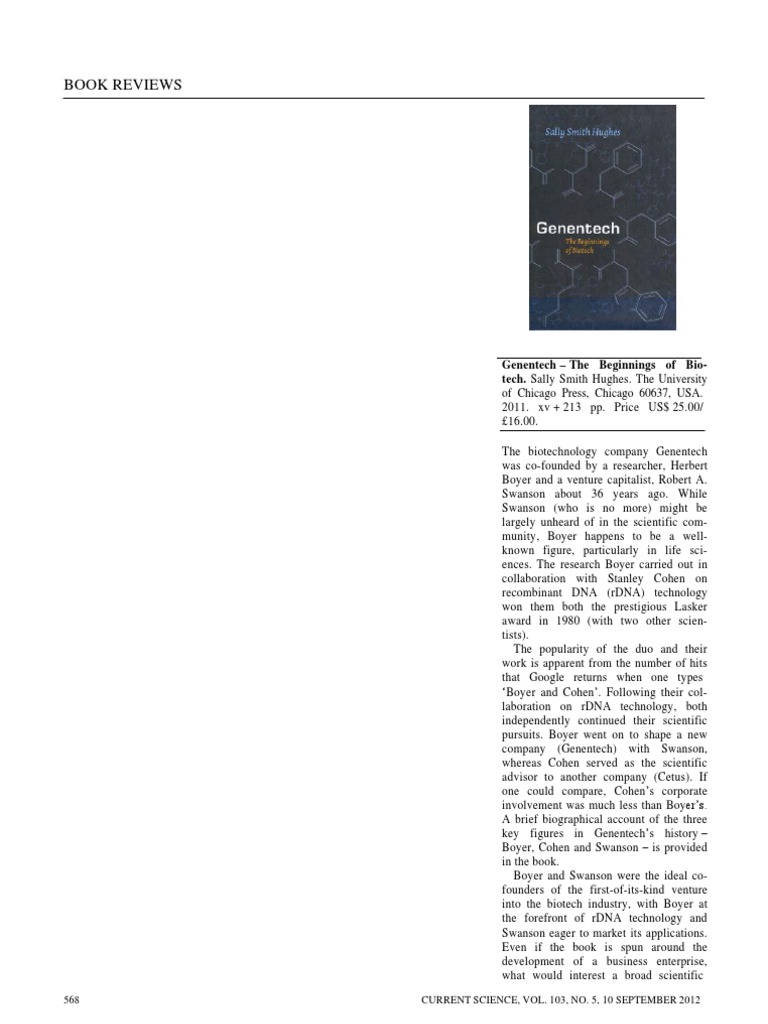 Genentech: Pioneering Biotech History | PDF | Recombinant Dna ...