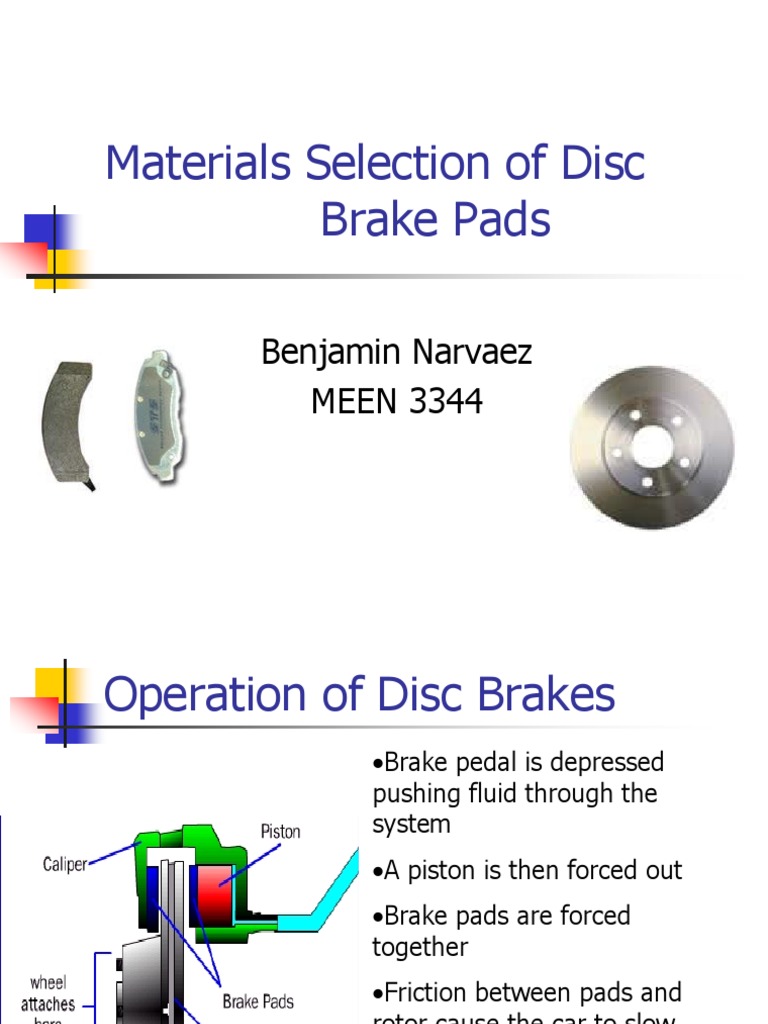 Disc Brake Pad Material Selection | PDF | Computers