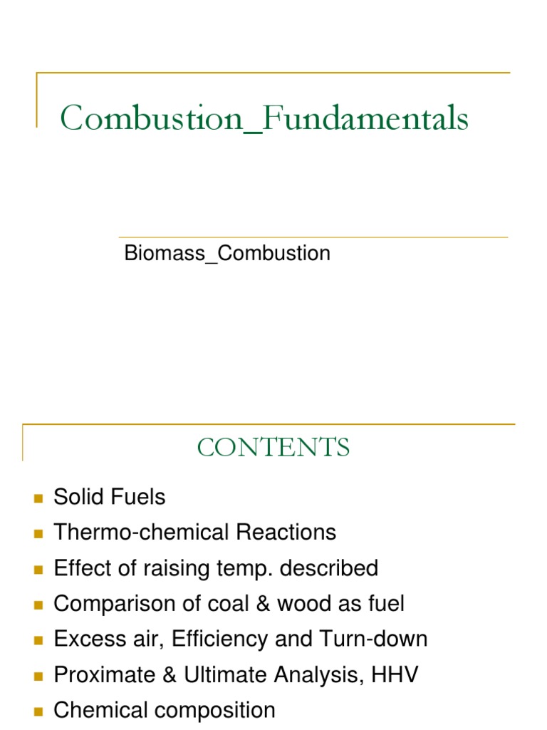 Combustion of Biomass | PDF