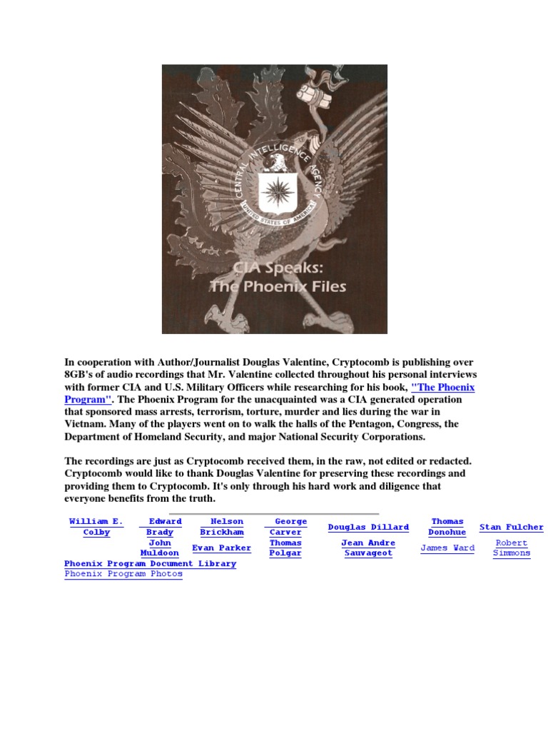 Phoenix Program | PDF | Central Intelligence Agency | Suicide Attack