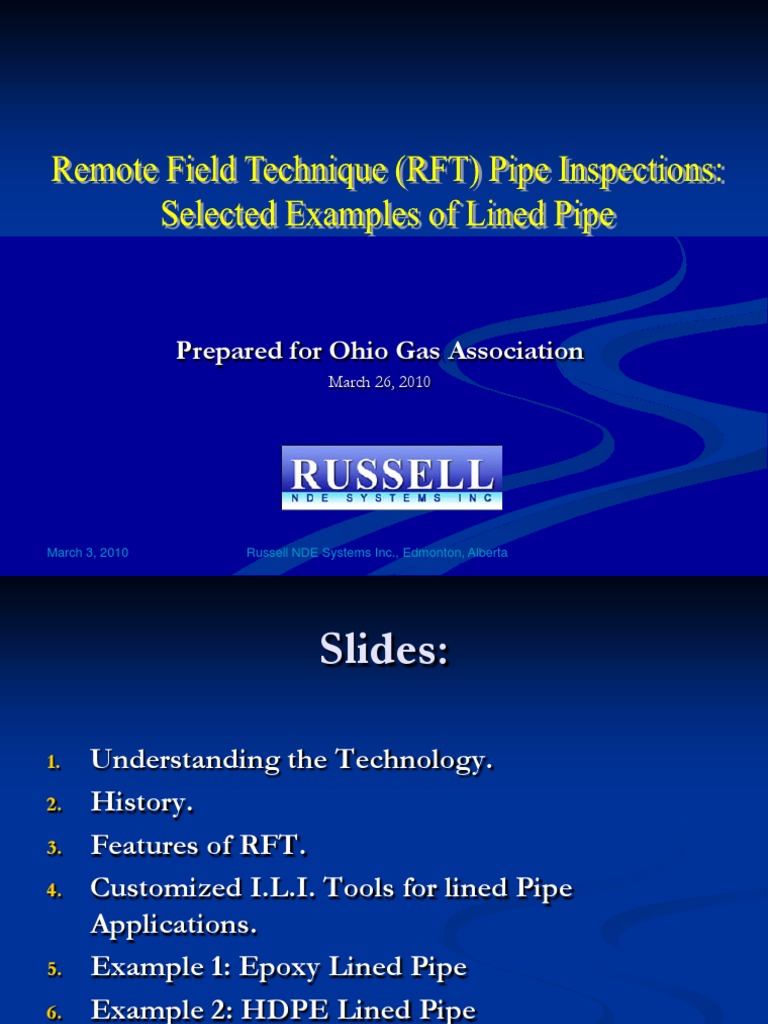 RFT | PDF | Pipeline Transport | Pipe (Fluid Conveyance)