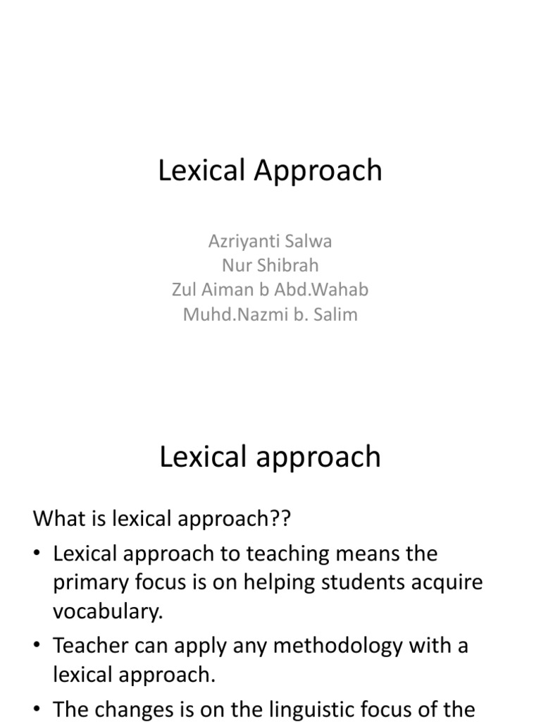 Lexical Approach Document Summary | PDF | Lexicon | Linguistics