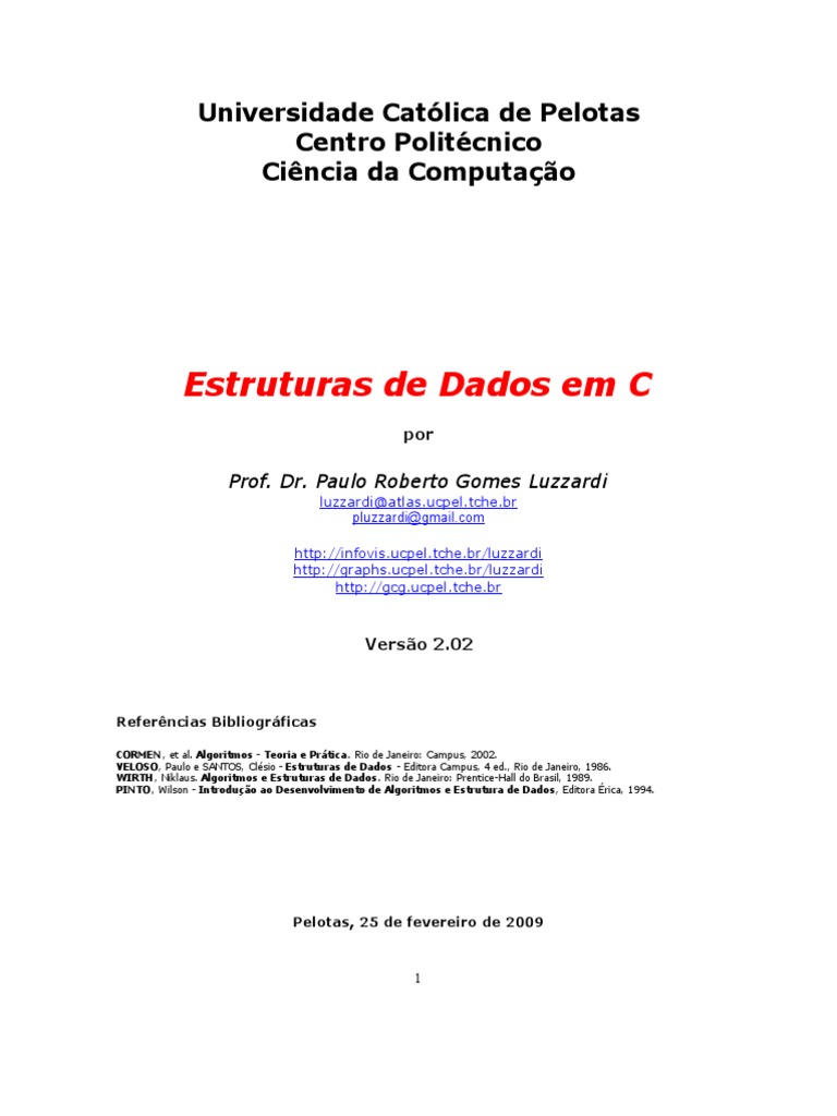 80264-Estruturas de Dados Usando C (Reparado) | PDF | C (linguagem de ...