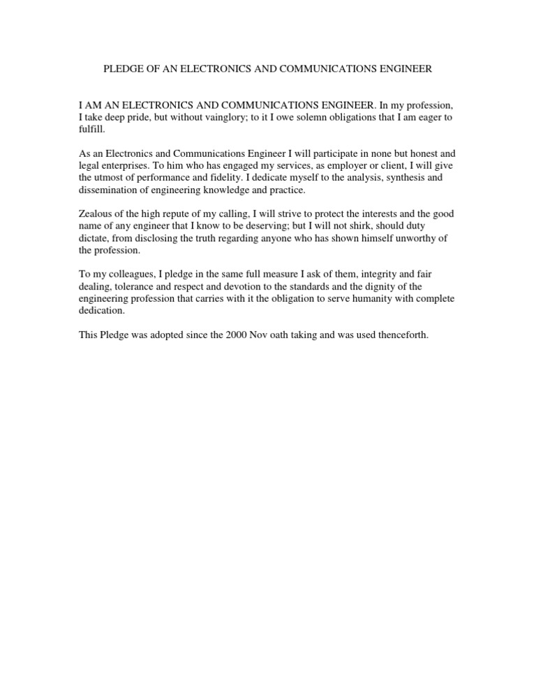 Philippine Electronics Engineering Pledge | PDF | Computers