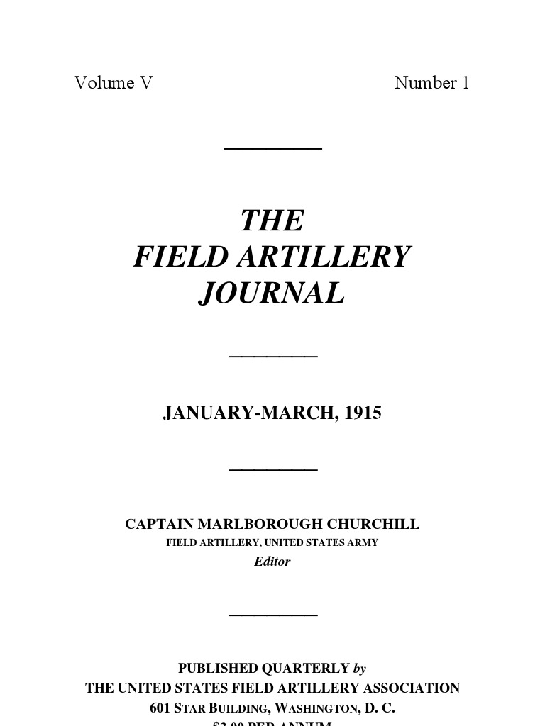 Field Artillery Journal - Jan 1915 | PDF | Artillery Battery | Artillery