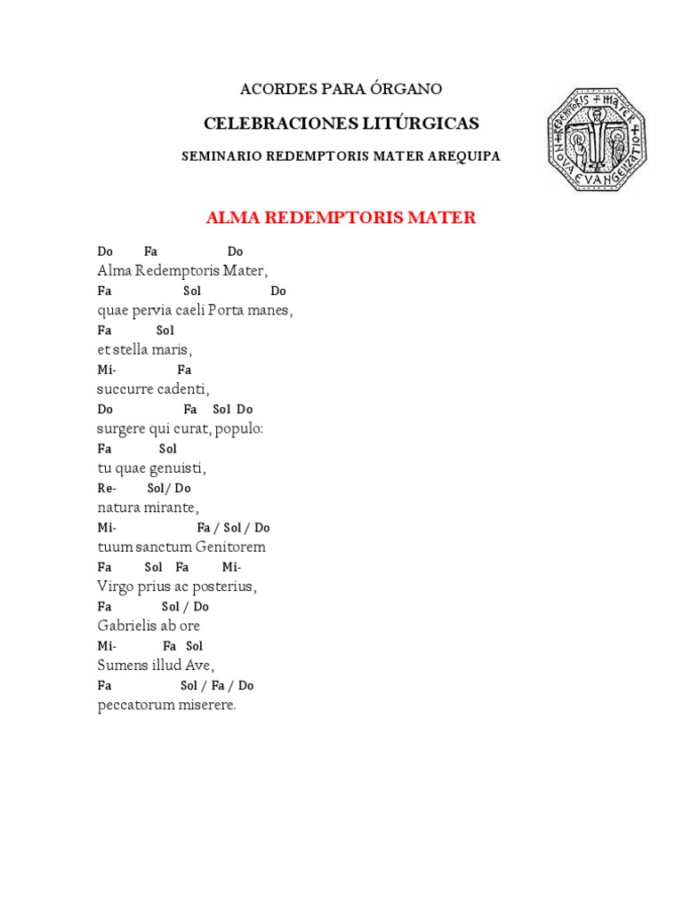 Acordes para Alma Redemptoris Mater | PDF
