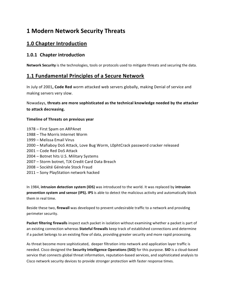 Network Security Note Chapter 1 | PDF | Denial Of Service Attack ...