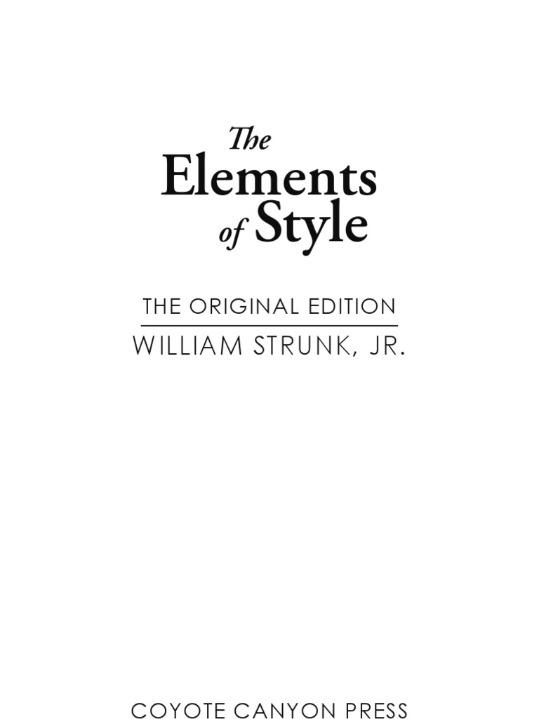 The Elements of Style | PDF