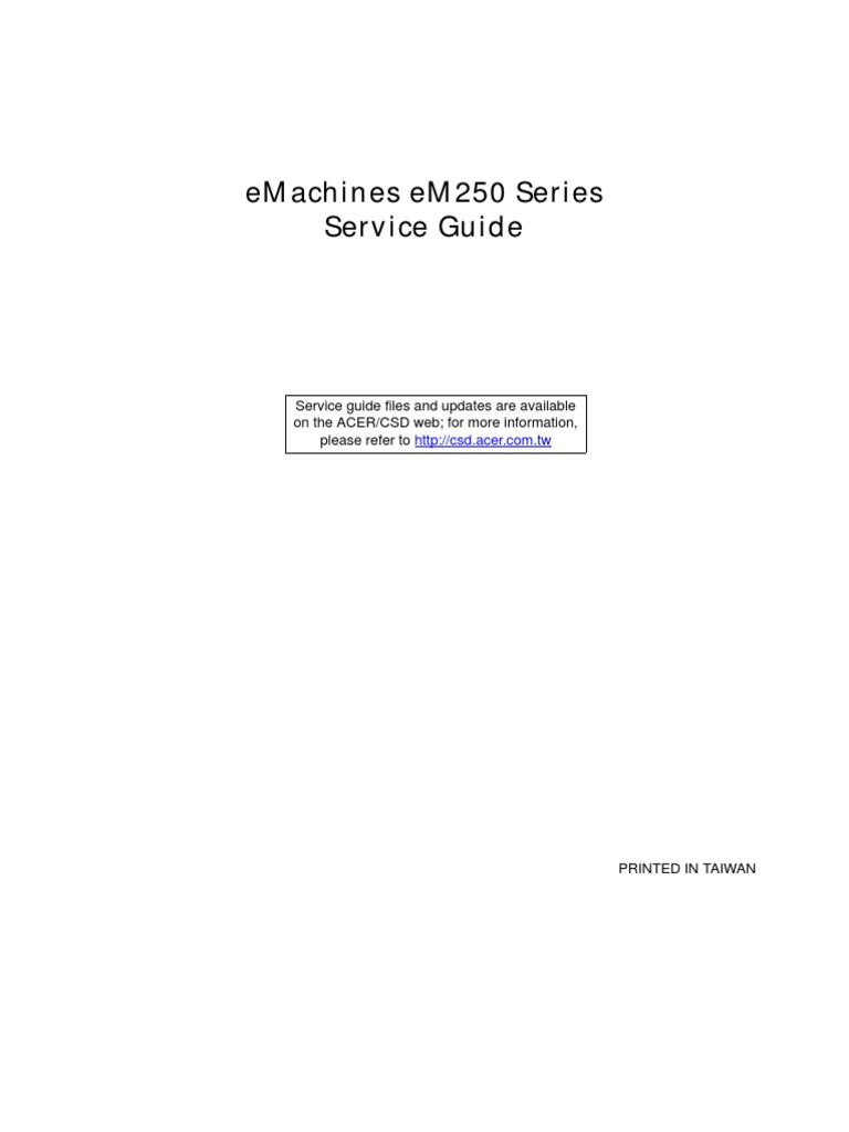 Emachines Em250 | PDF | Keyboard Shortcut | Computer Keyboard