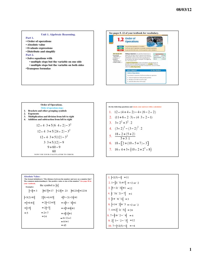 Algebraic Reasoning and Expressions | PDF | Mathematical Analysis | Algebra