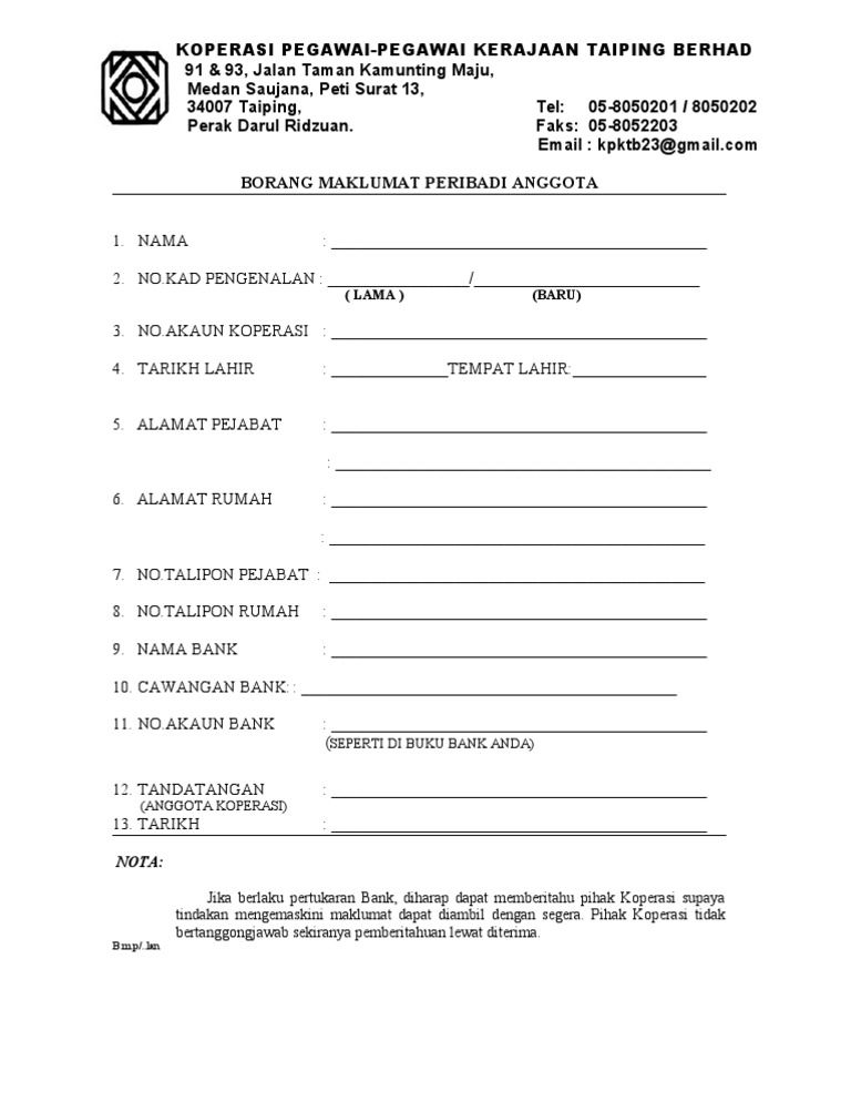 Borang Peribadi | PDF