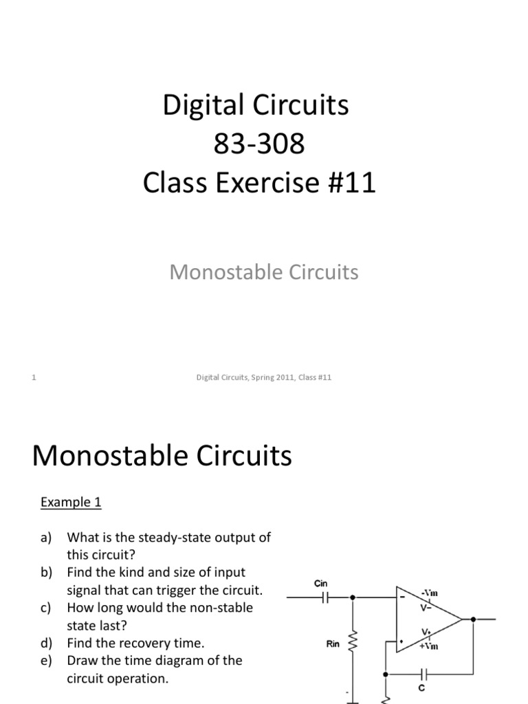 Monostable Circuit Analysis Exercises | PDF | Teaching Methods ...