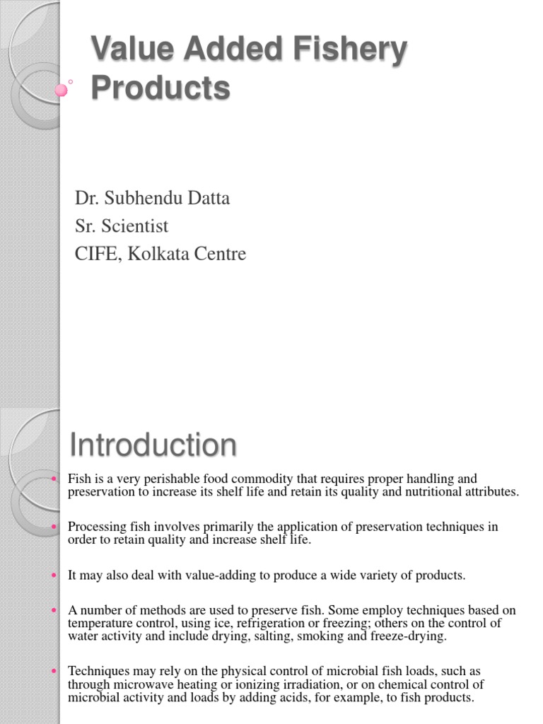 Value Added Fishery Products | PDF | Food Preservation | Pickling