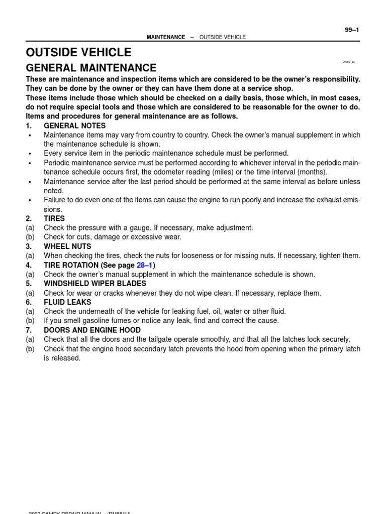 Outside Vehicle: General Maintenance | PDF
