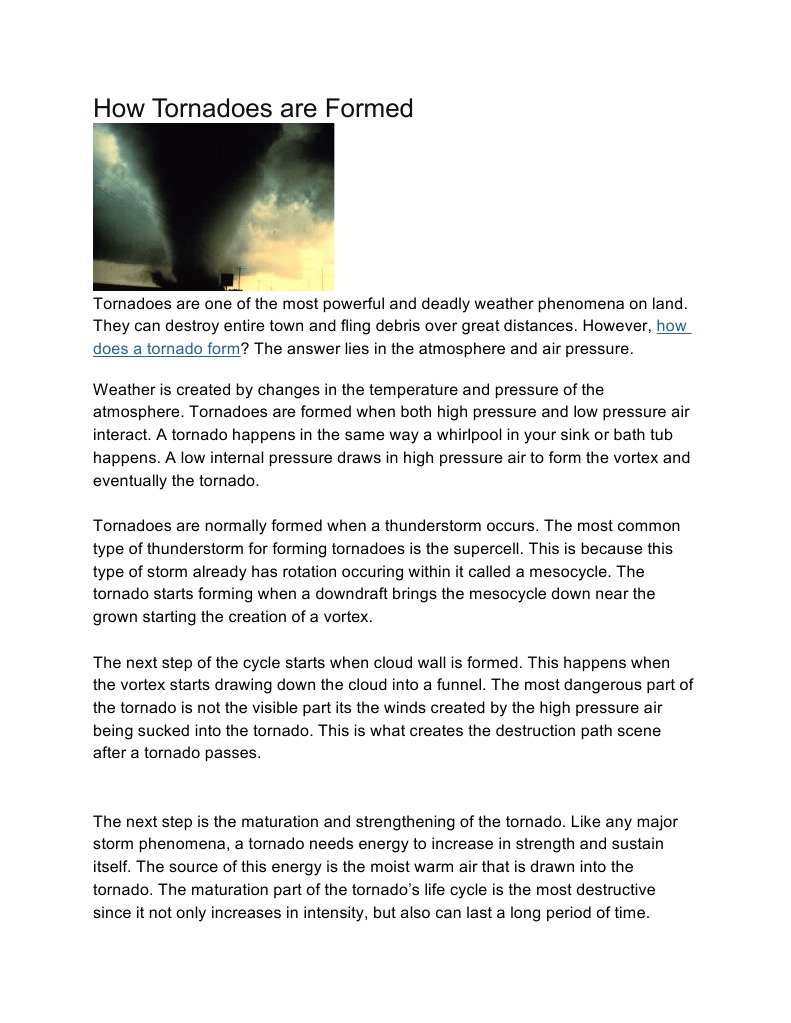 How Tornadoes Are Formed | PDF
