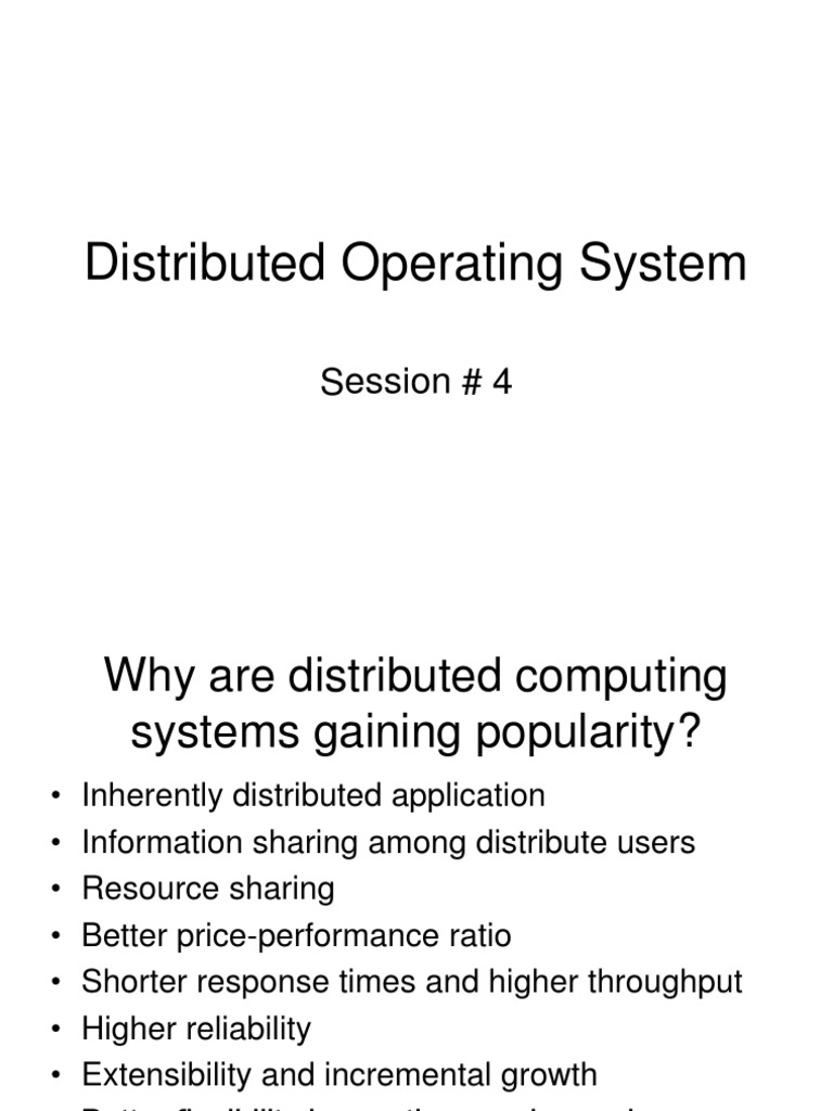 Ses 1 | PDF | Distributed Computing | Operating System