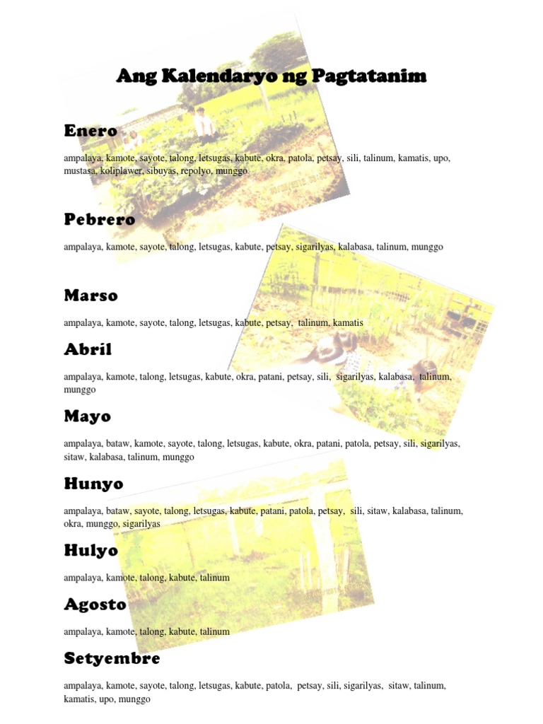 Ang Kalendaryo NG Pagtatanim | PDF Ang Kalendaryo NG Pagtatanim | PDF