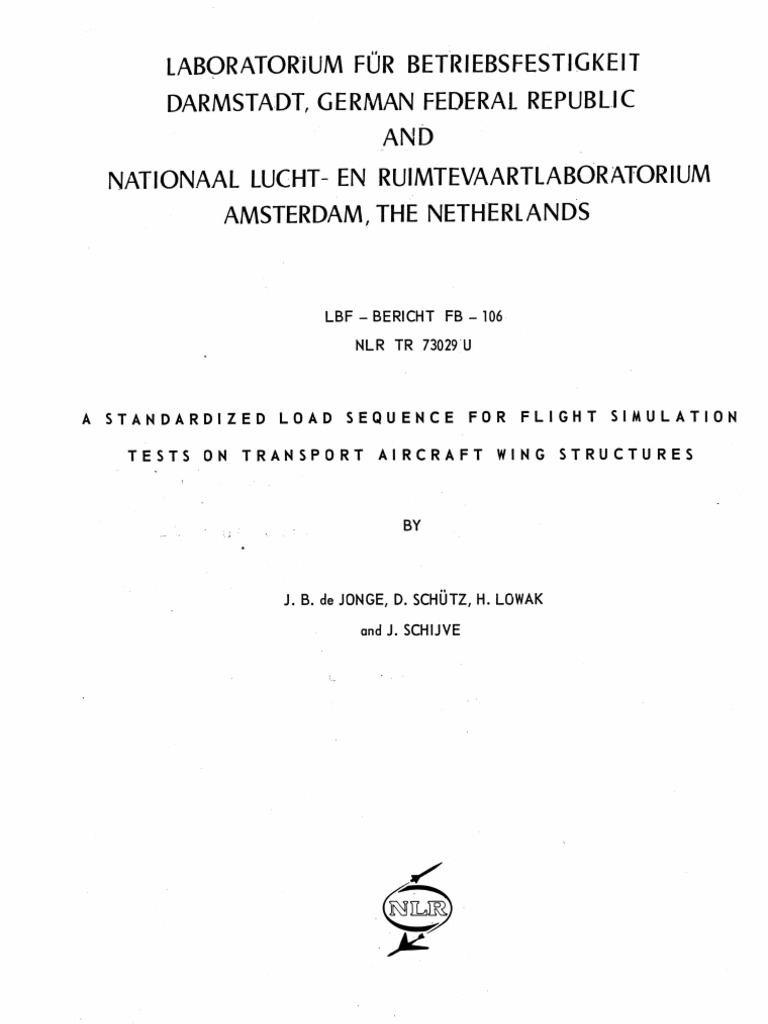 De Jonge Et Al. A Standardized Load Sequence For Flight Simulation ...