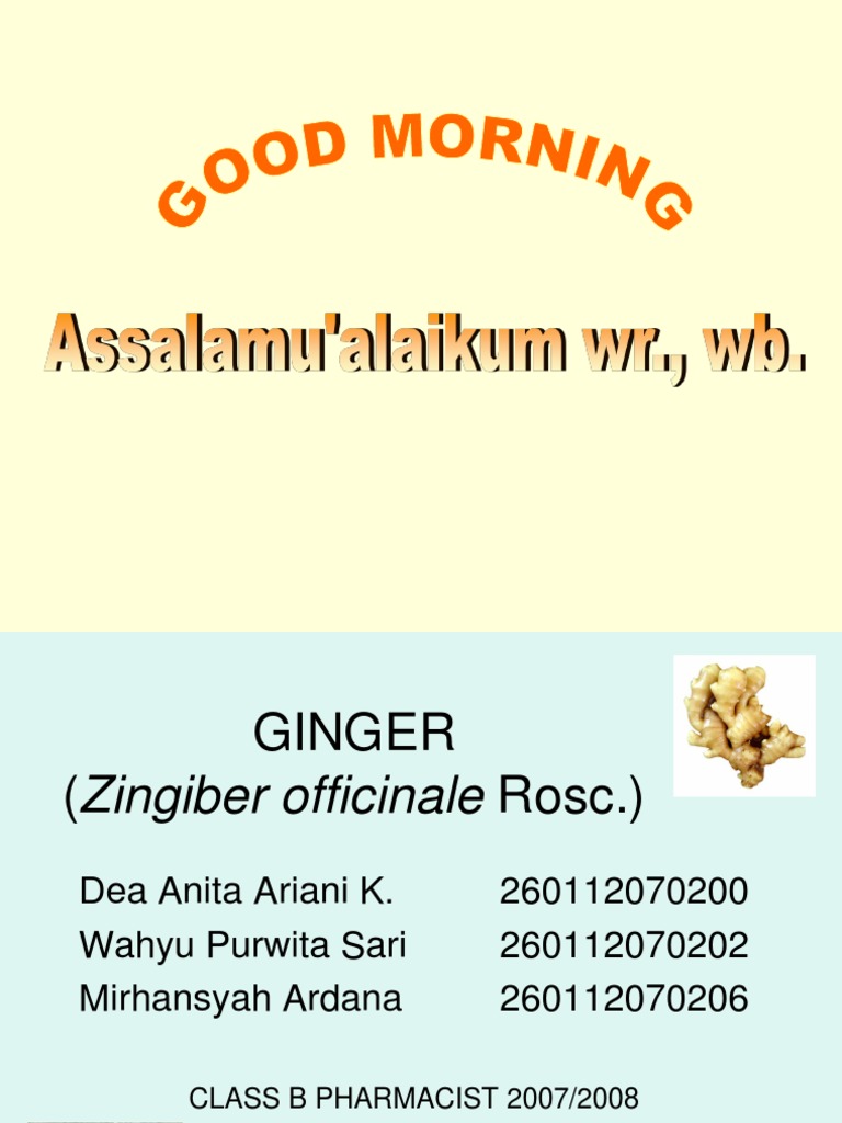 Ginger Presentation | Download Free PDF | Thin Layer Chromatography | Chromatography