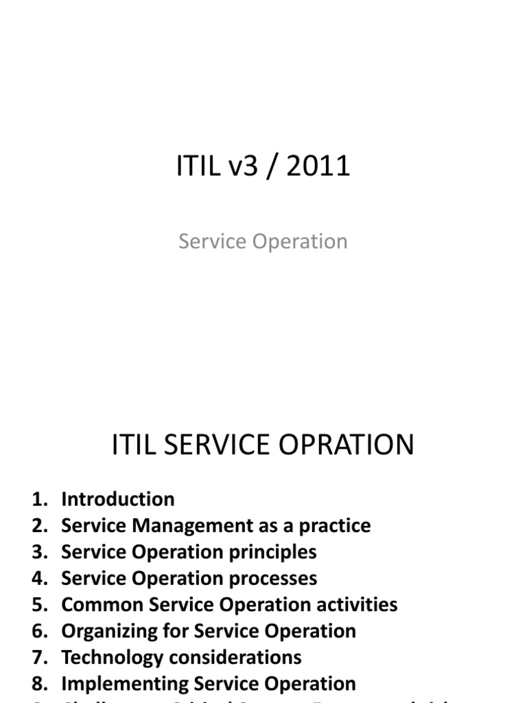 ITIL v3 Service Operation | PDF | Itil | Incident Management