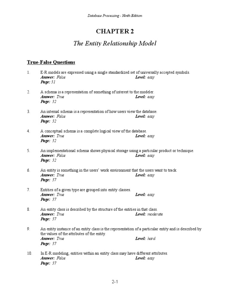 Chapter 02 Review | PDF | Conceptual Model | Databases