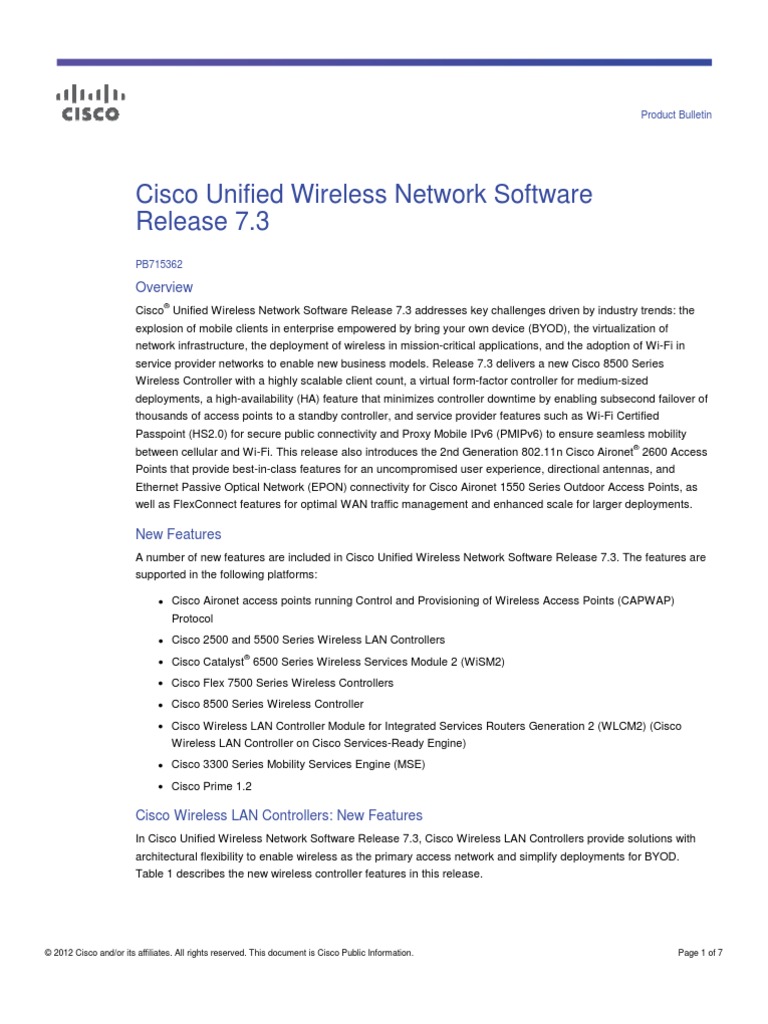 Cisco Unified Wireless Network | PDF | Wireless Access Point | Computer ...