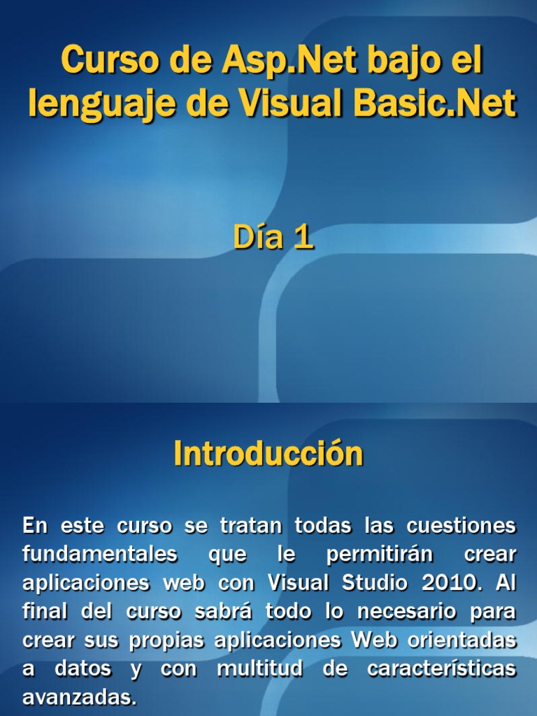 Curso De Bajo Lenguaje De Programacion Vbnet Dia 1 Net Framework Language