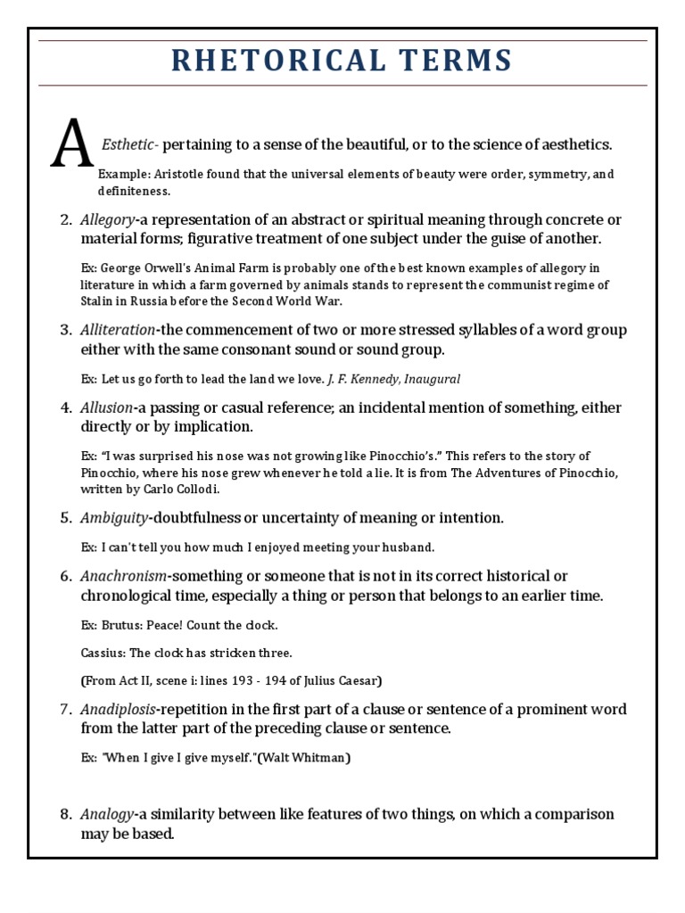 Rhetorical Terms A-Z | Download Free PDF | Rhetoric | Narration