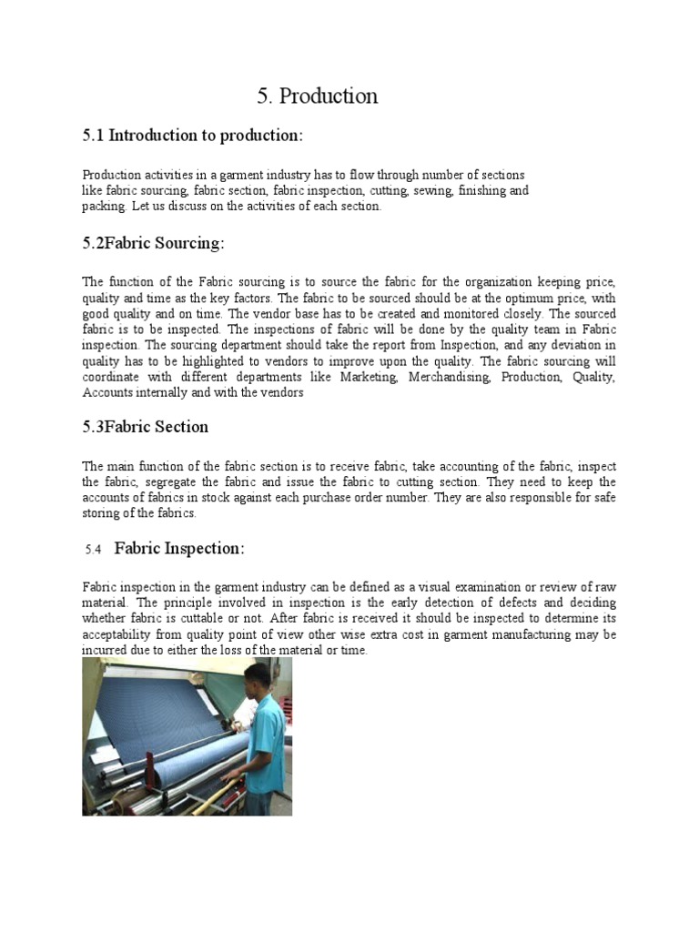 5.1 Introduction To Production | Download Free PDF | Textiles ...