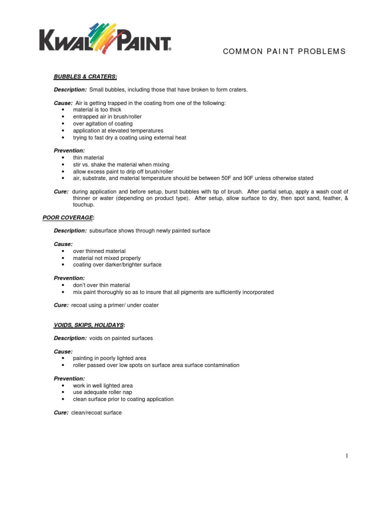 Common Paint Problems | Download Free PDF | Paint | Plaster