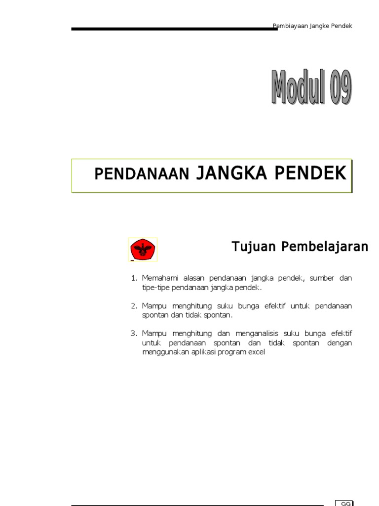 Modul 09 Pendanaan Jangka Pendek | PDF