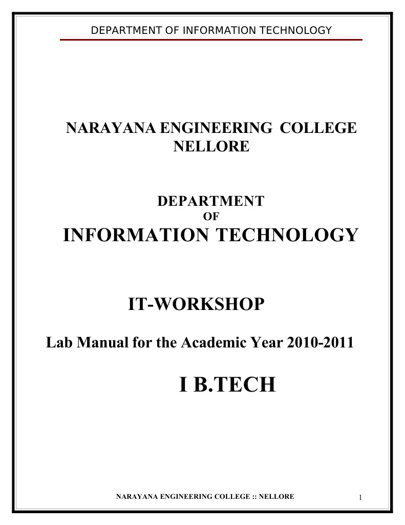 IT WorkShop Lab Manual | PDF | Booting | Hyperlink