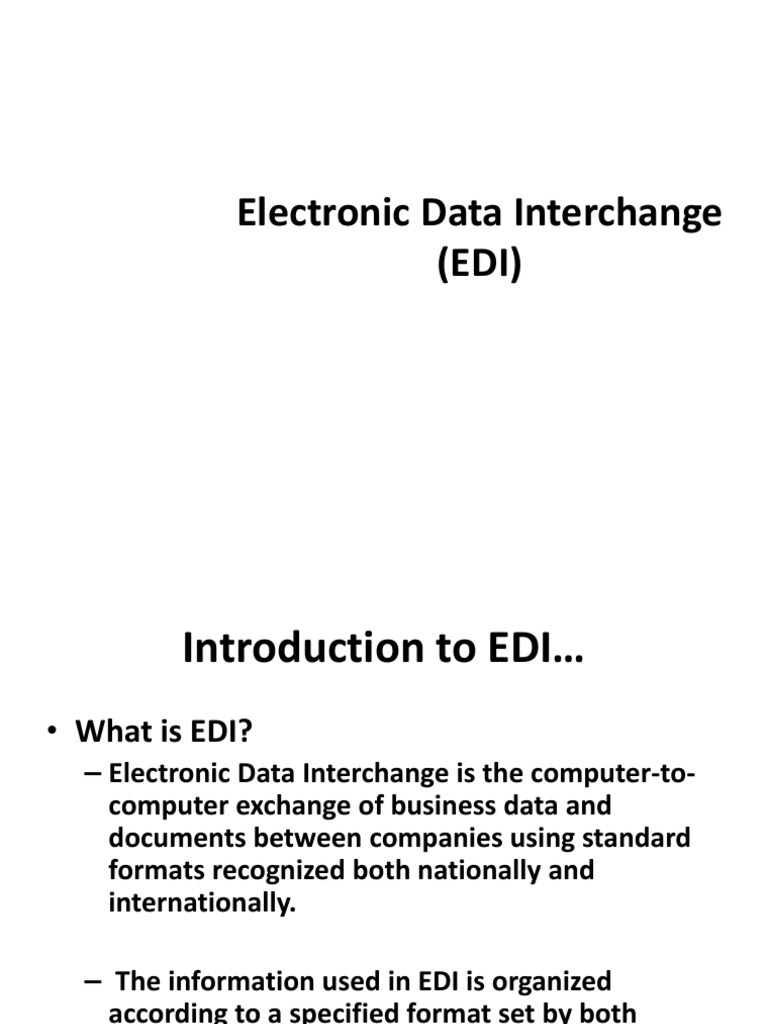 Edi | PDF | Electronic Data Interchange | Service Industries