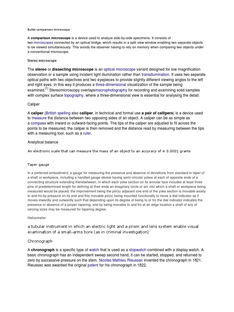 Bullet Comparison Microscope | PDF | Stereoscopy | Natural Philosophy