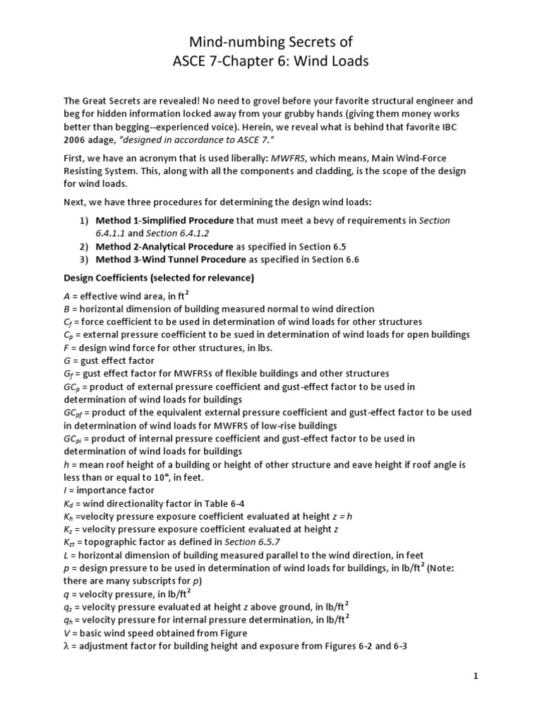 ASCE 7 Wind Loads Design Procedure | PDF | Wound | Wind Speed