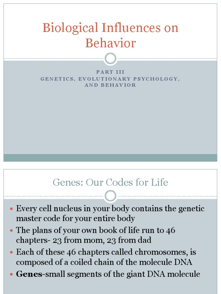 Genetics, Evolutionary Psych, and Behavior | PDF | Twin | Genetics