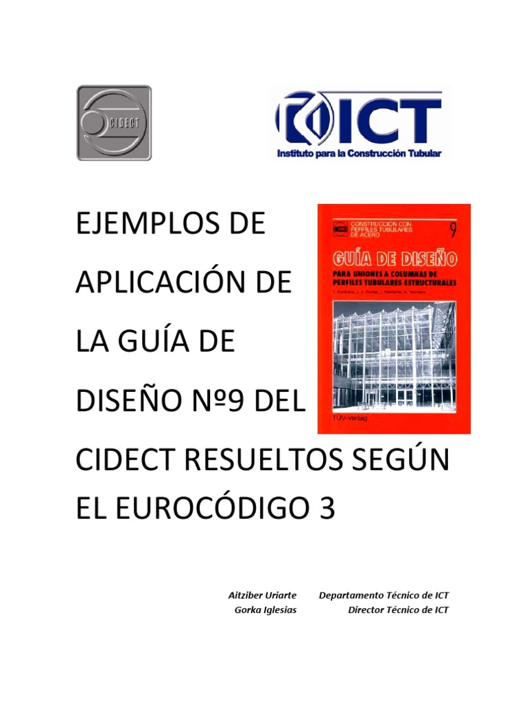 Ejemplos de aplicación de la Guía de Diseño No9 del CIDECT resueltos según el Eurocódigo 3 | PDF ...