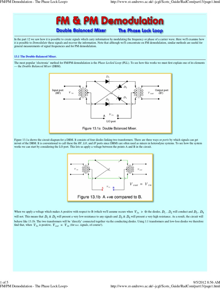 FM - PM Demodulation - The Phase Lock Loop | PDF | Frequency Modulation ...