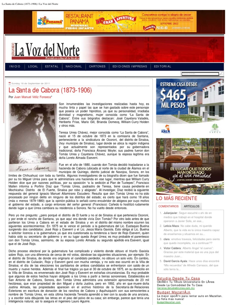 Teresa Urrea: La Santa de Cabora | PDF | México | Personas