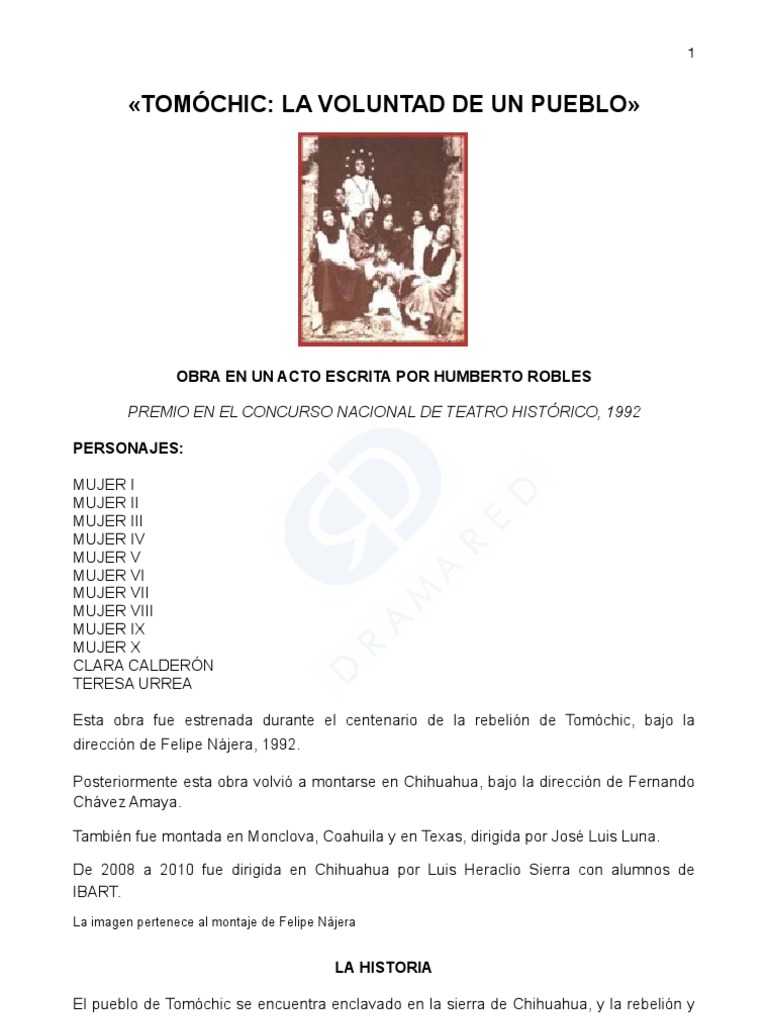Tomóchic y La Voluntad de Un Pueblo. | PDF | revolución mejicana | Mujer