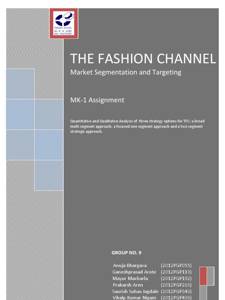 Fashion Channel Strategy Analysis | PDF | Market Segmentation | Target ...