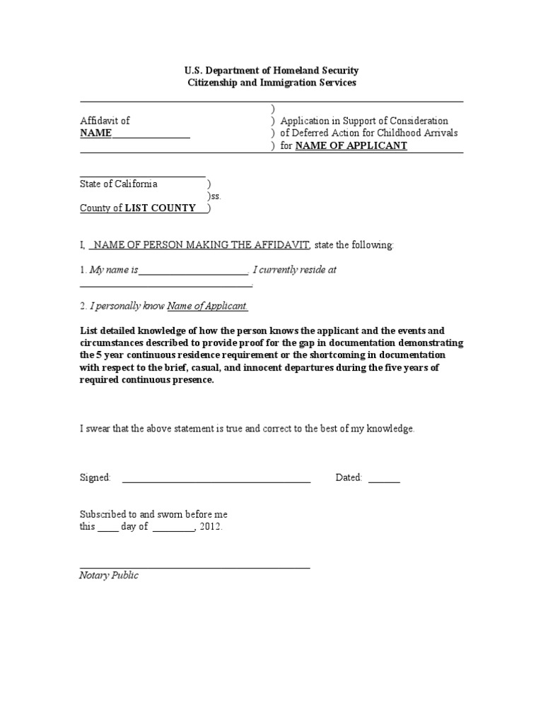 Affidavit Template | PDF