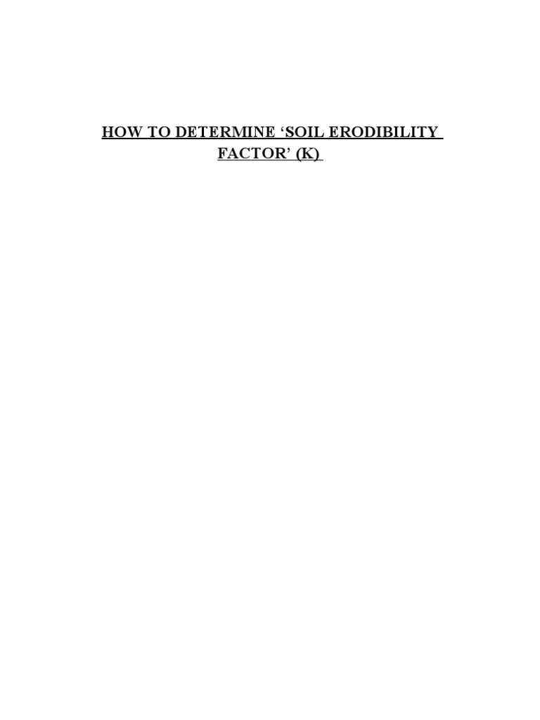 How To Determine Soil Erodibility Factor ''K'' | PDF | Erosion | Surface Runoff