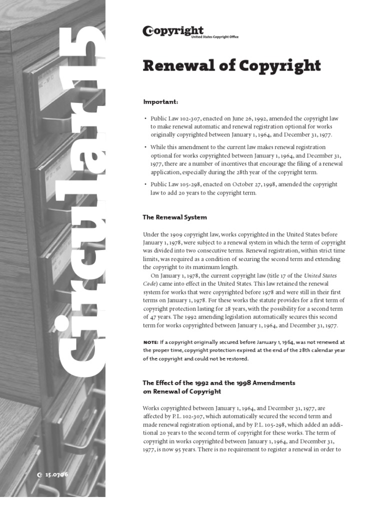 US Copyright Office: Circ15 | PDF