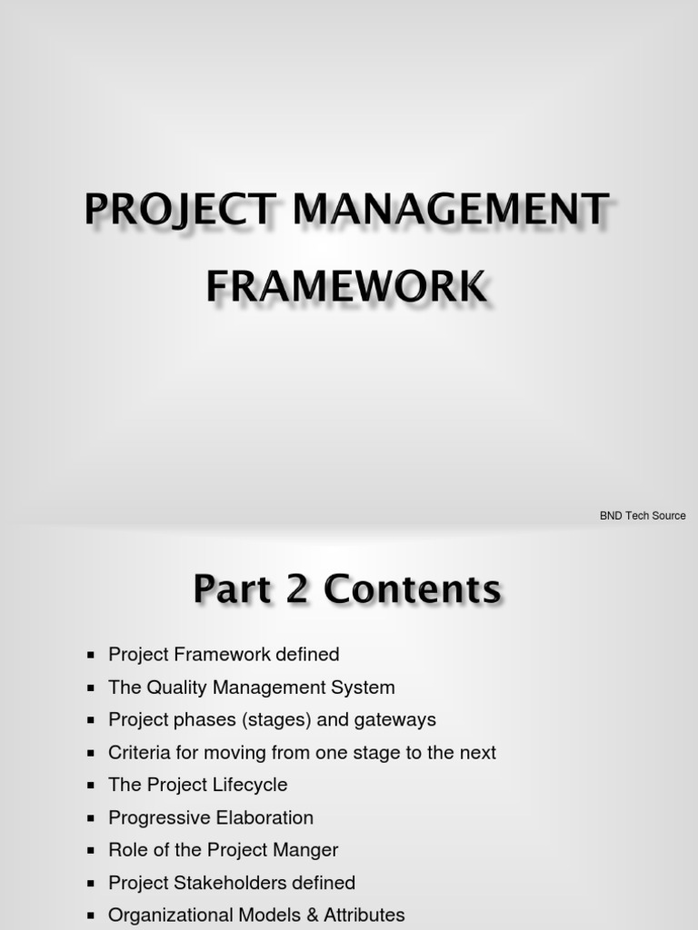 Project Management Framework | PDF | Project Management | Strategic ...