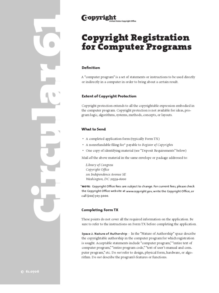 US Copyright Office: Circ61 | PDF | United States Copyright Office ...