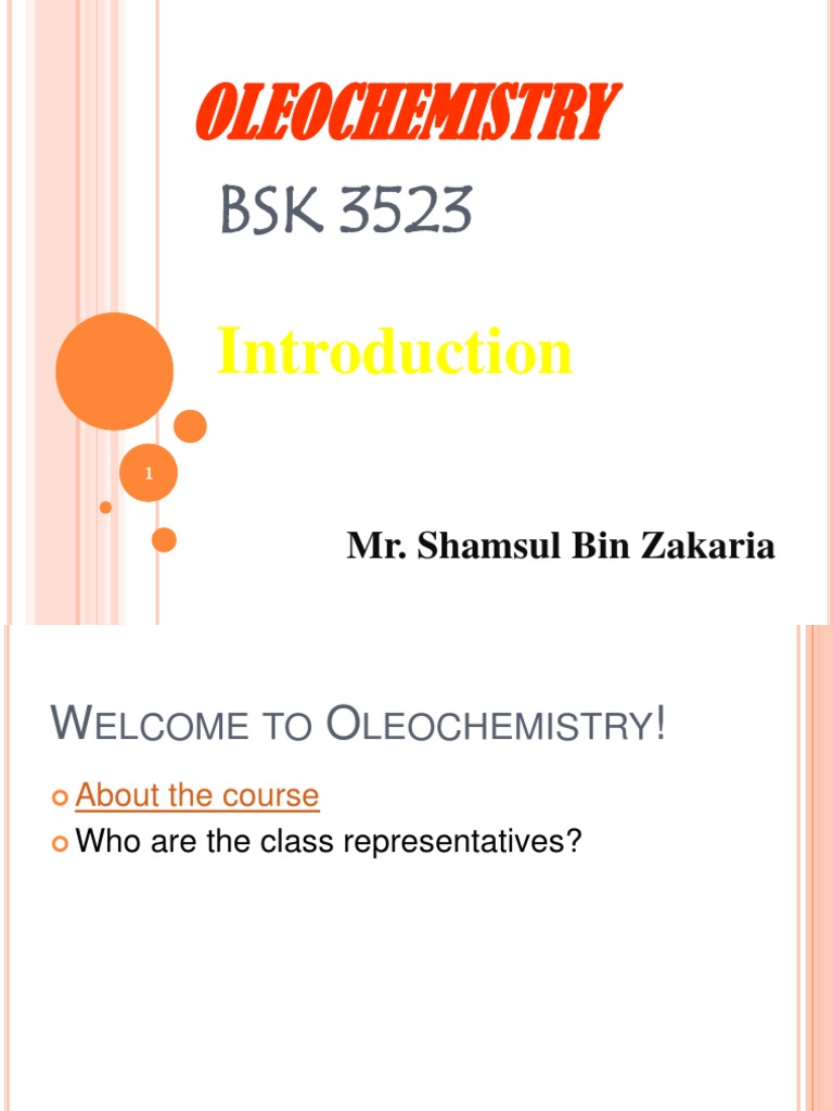 OLEOCHEMISTRY - Chapter 1 - Introduction | PDF | Oil | Chemical Industry