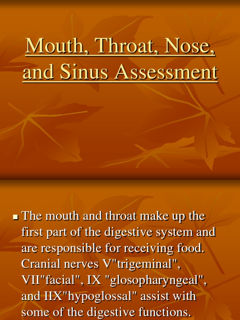 06 Assessment of Mouth, Throat, Nose and Sinuses | Human Tooth | Human ...