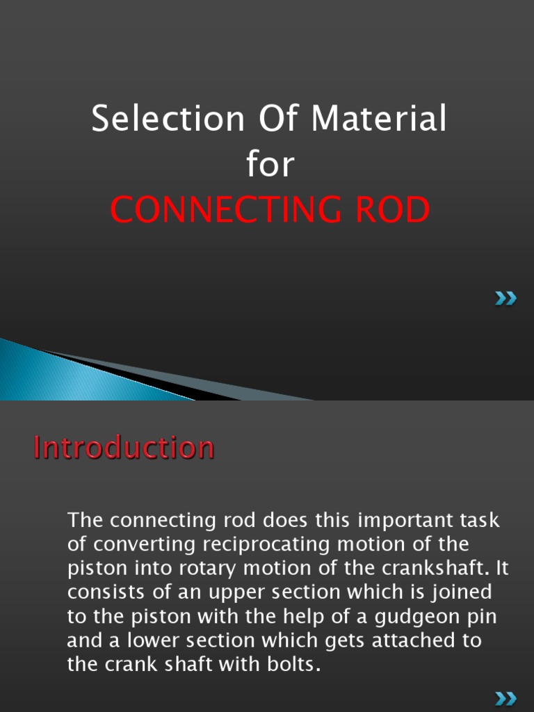 Selection of Material For Connecting Rod | PDF